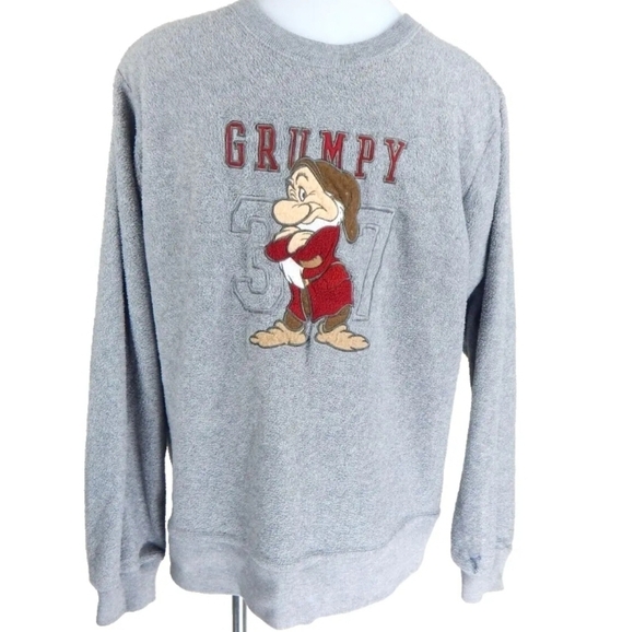 Disney | Tops | Disney Store Vintage Grumpy Dwarf Fleece Sweatshirt ...